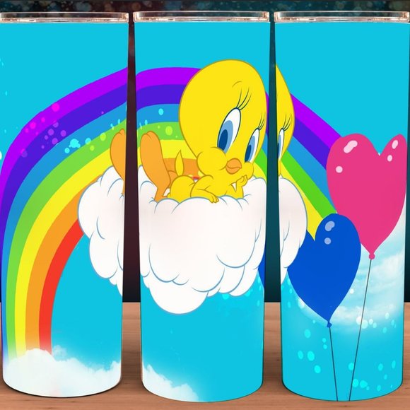 Dining | Tweety Bird Rainbow Heart Coffee Cup Tumbler | Poshmark